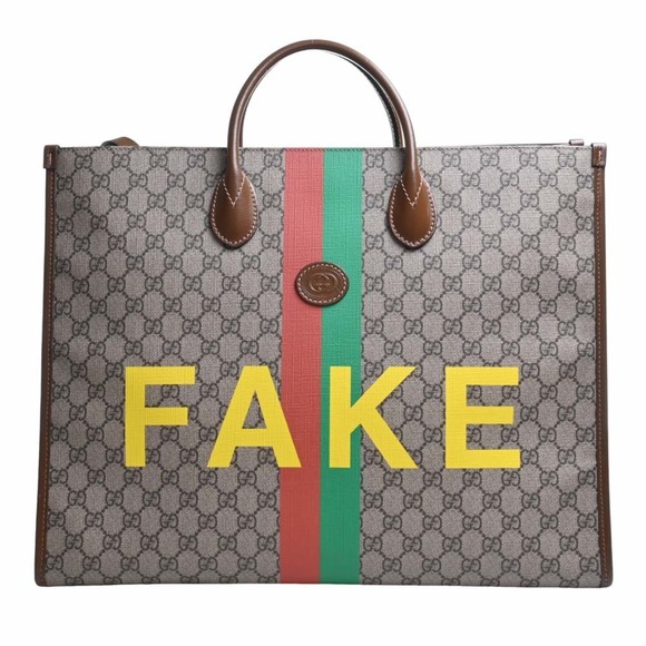Gucci | Bags | Gucci Gg Supreme Fake Not Tote Bag 63353 Beigebrown ...